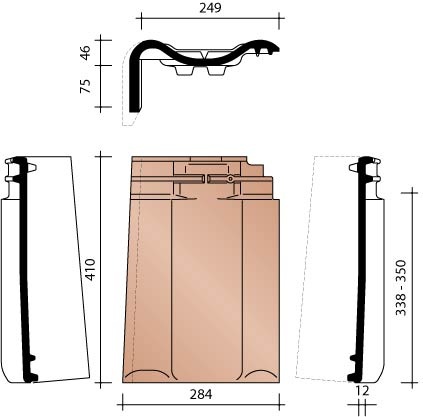 TUILE DE RIVE GAUCHE BISCH PANNE ANTHRACITE MAT 7080 | Apok.be
