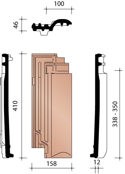 DEMI-TUILE BISCH PANNE HAVANE 8010 | Apok.be